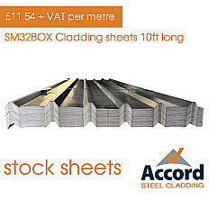 SM32 Box Profile HPS200 Plastisol Coated Sheets - Accord Steel Cladding Ltd